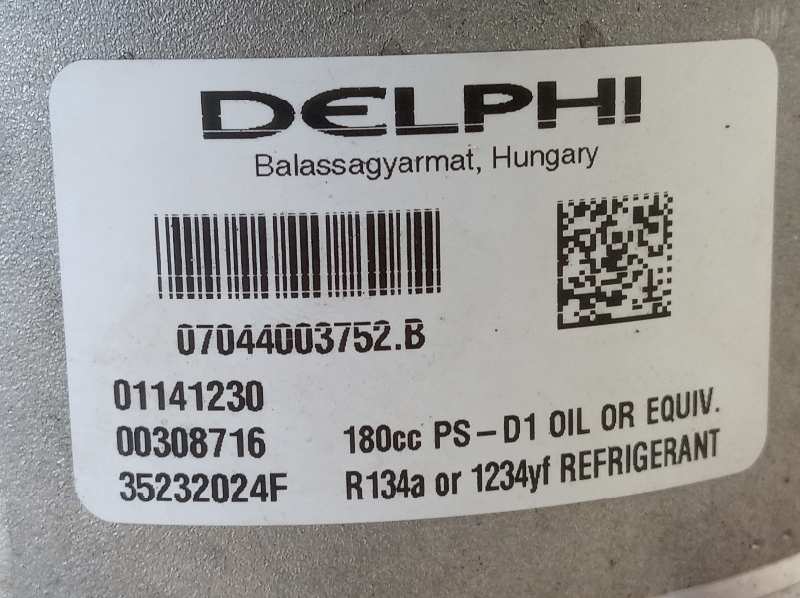 AC compressor MASERATI GHIBLI III (M157) 3.0 D 07044003752B | 01141230 ...