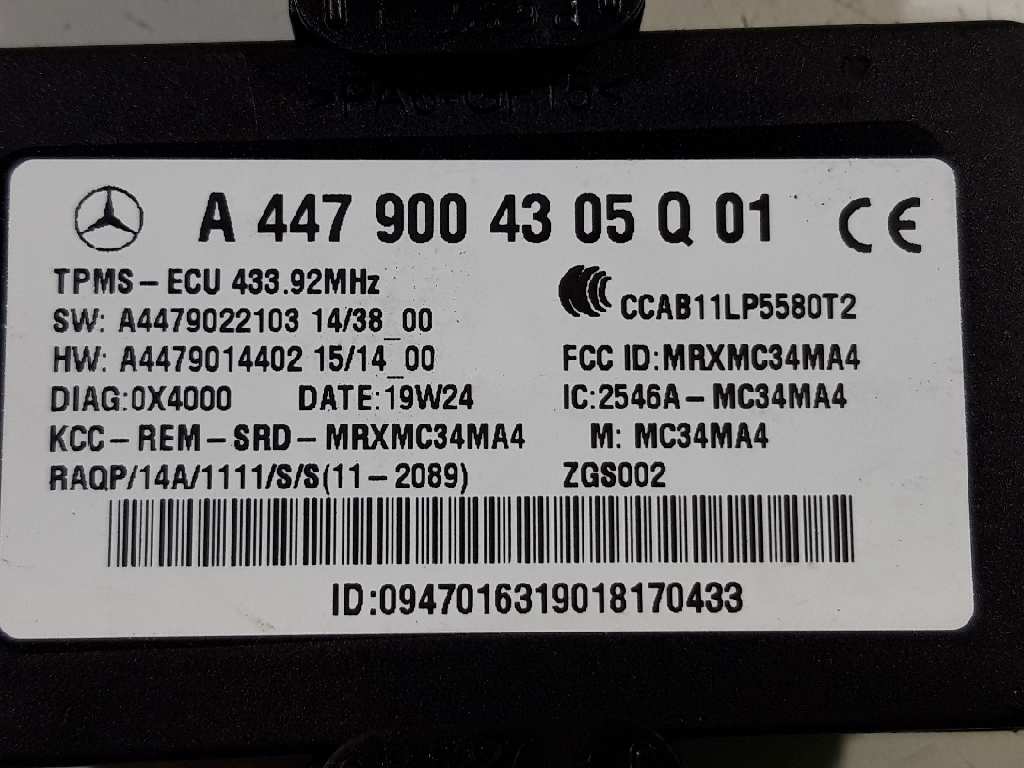 Electronic module MERCEDES-BENZ V-CLASS (W447) V 200 CDI / d (447.811 ...