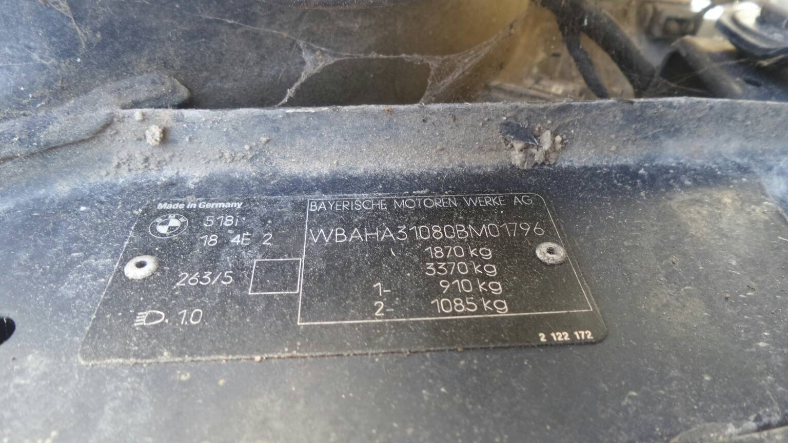 Mass air flow sensor BMW 5 (E34) 518 i 0280202134; | B-Parts