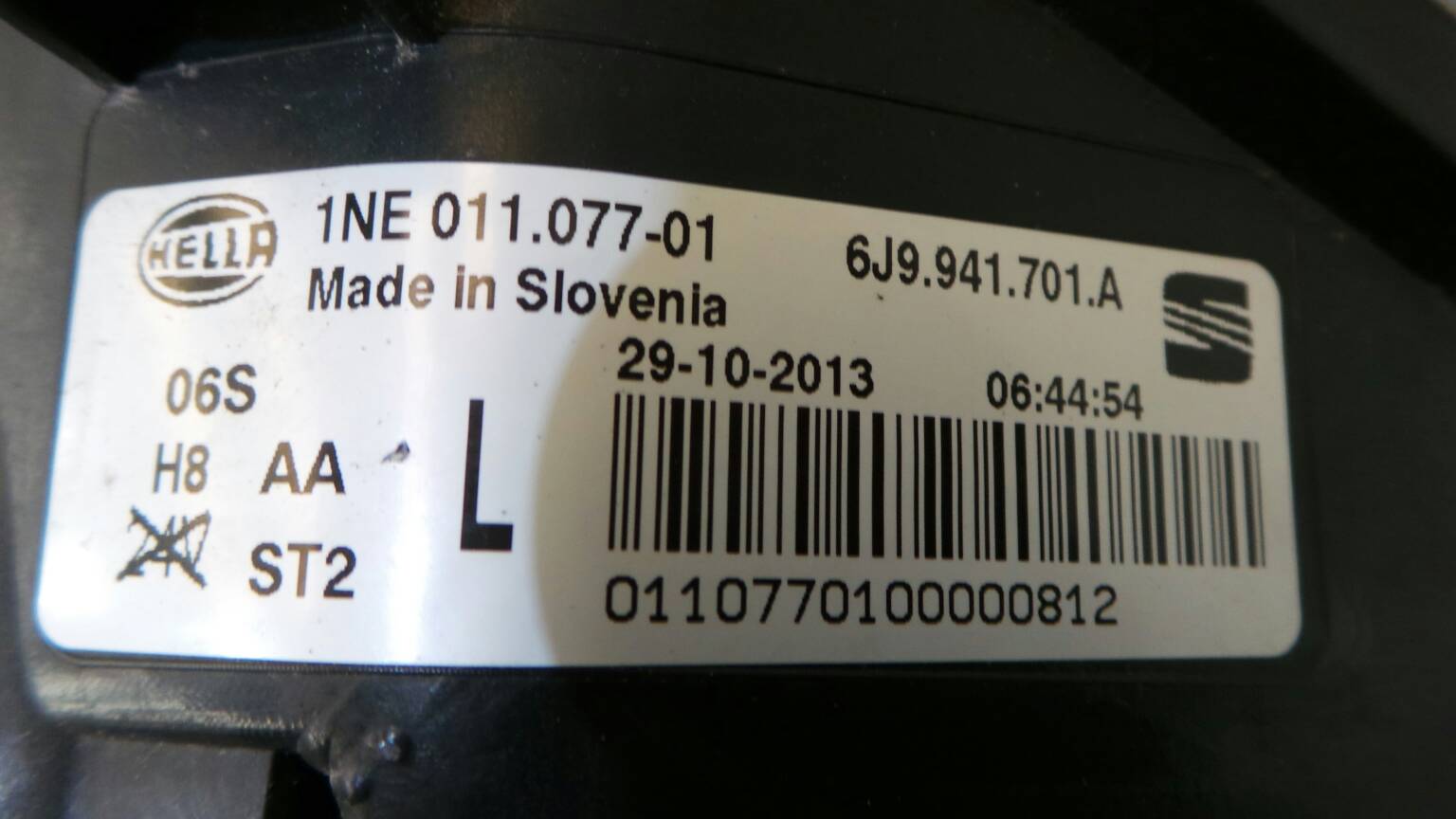 Left front fog light SEAT IBIZA IV SPORTCOUPE (6J1, 6P5) 1.2 TSI ...