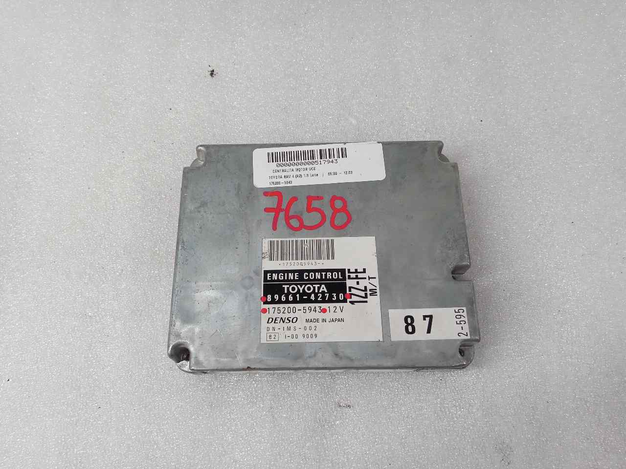 Calculateur moteur (ecu) TOYOTA RAV 4 II (_A2_) 1.8 (ZCA25_, ZCA26 ...