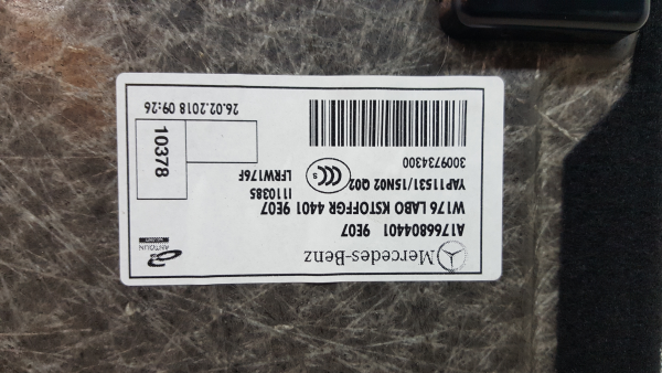 Rear parcel shelf MERCEDES-BENZ A-CLASS (W176) A 180 (176.042 ...