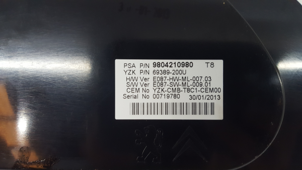 Instrument cluster PEUGEOT 3008 MPV (0U_) 1.6 HDi 9804210980 | B-Parts