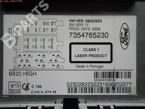 Autoradio FORD KA (RU8) 1.2 976023 | B-Parts