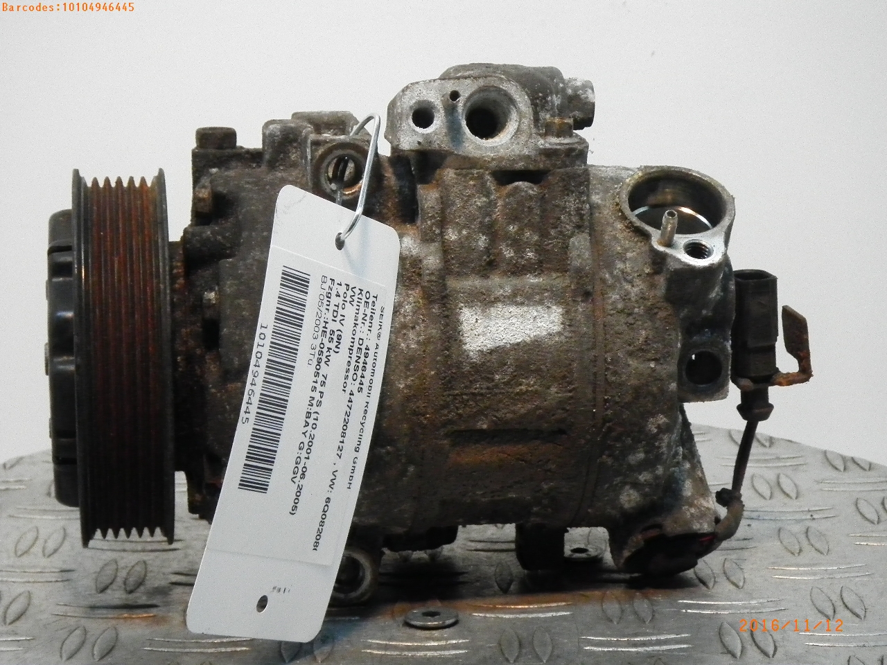 AC compressor VW POLO (9N_) 1.4 TDI 274988 | B-Parts