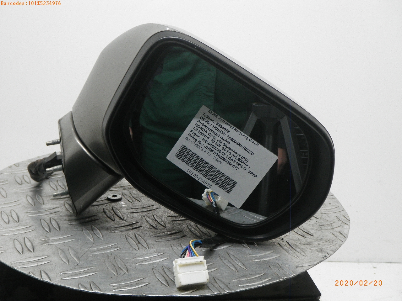 Right mirror HONDA CIVIC VIII Saloon (FD, FA) 1.3 IMA (FA3, FD3) 5095446 | B-Parts