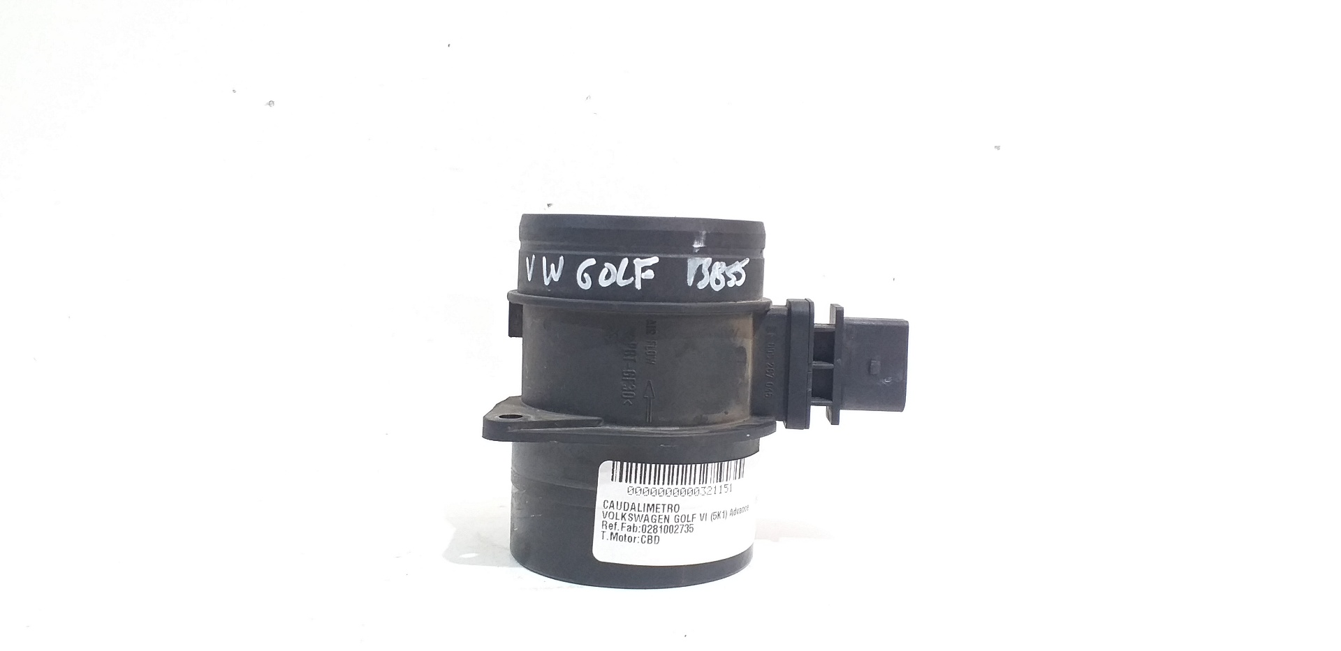 Mass air flow sensor VW GOLF VI (5K1) 2.0 TDI 10750728 | B-Parts