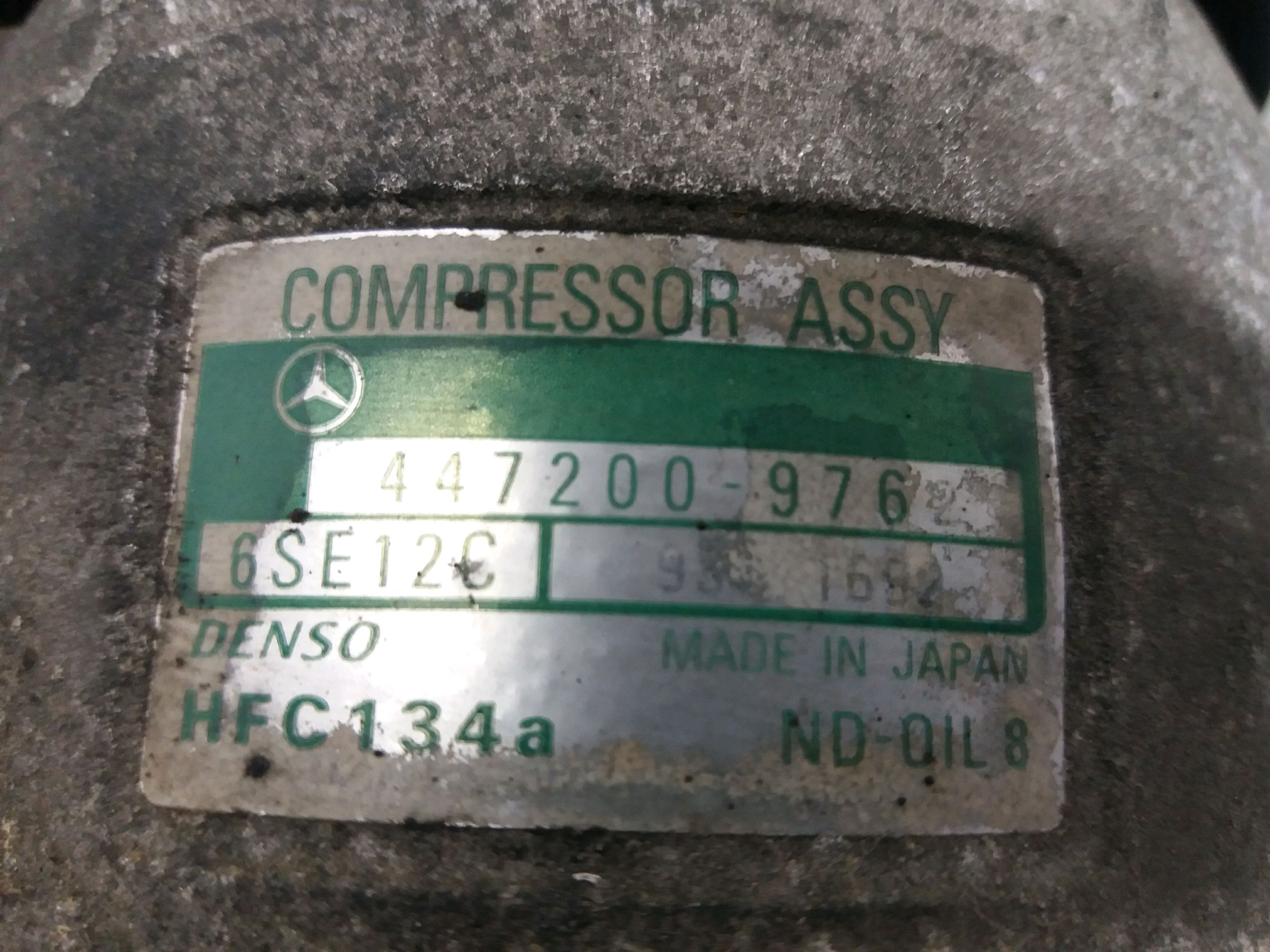 AC compressor MERCEDES-BENZ A-CLASS (W168) A 160 (168.033, 168.133 ...
