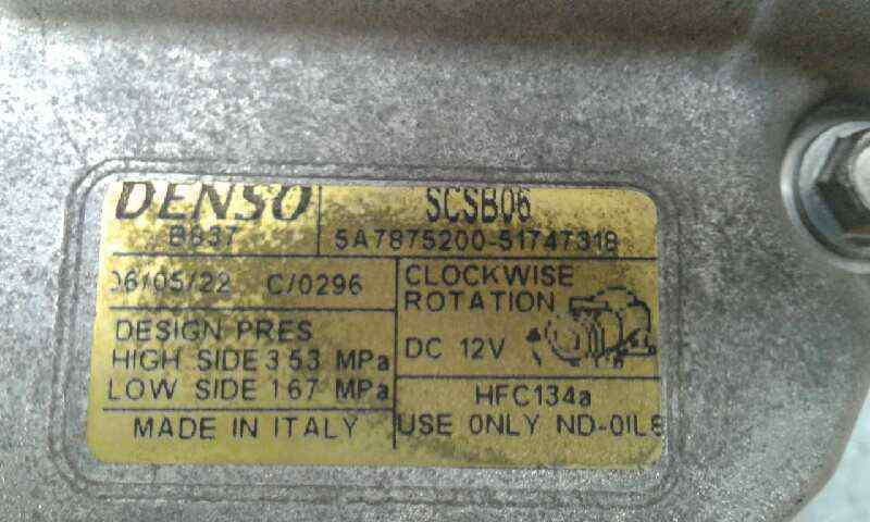 AC compressor FIAT PANDA (169_) 1.1 (169.AXA1A) 51748318 | B837 | DENSO ...