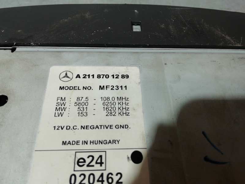 Radio MERCEDES-BENZ E-CLASS (W211) E 270 CDI (211.016) 2118701289 ...