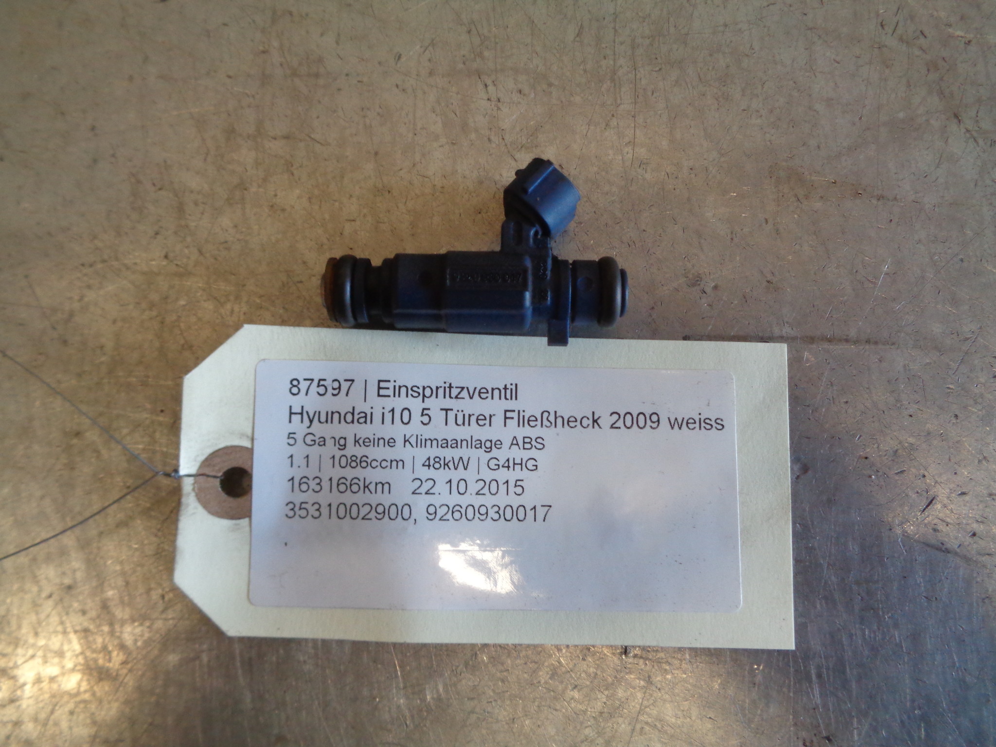 Injector HYUNDAI i10 I (PA) 1.1 30854564 | B-Parts