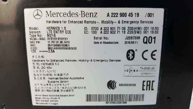 Electronic module MERCEDES-BENZ B-CLASS (W246, W242) B 200 CDI / d (246 ...