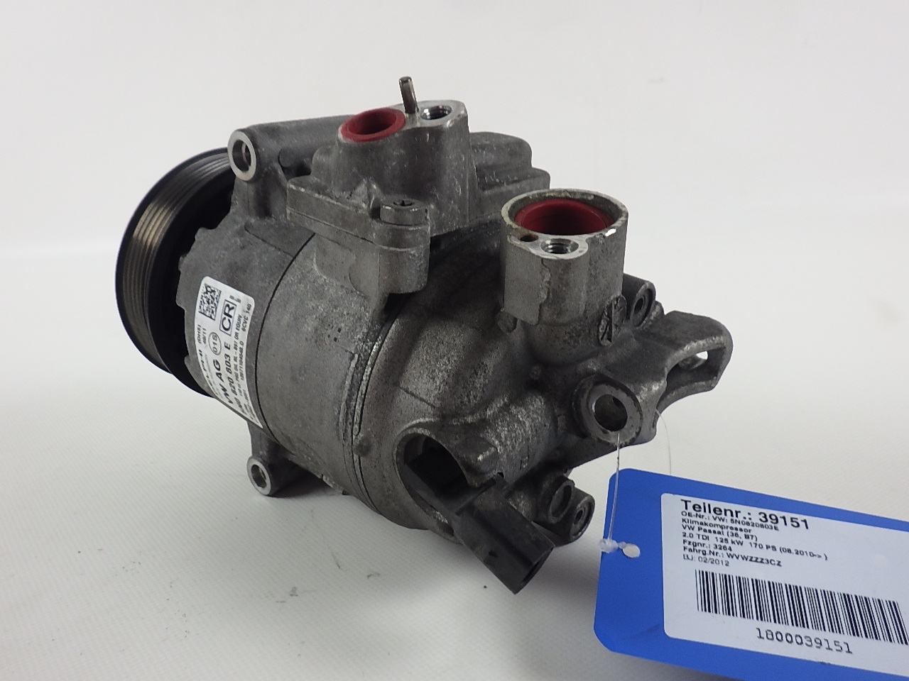 AC compressor VW PASSAT (362) 2.0 TDI VW: 5N0820803E 5N0820803E: | B-Parts