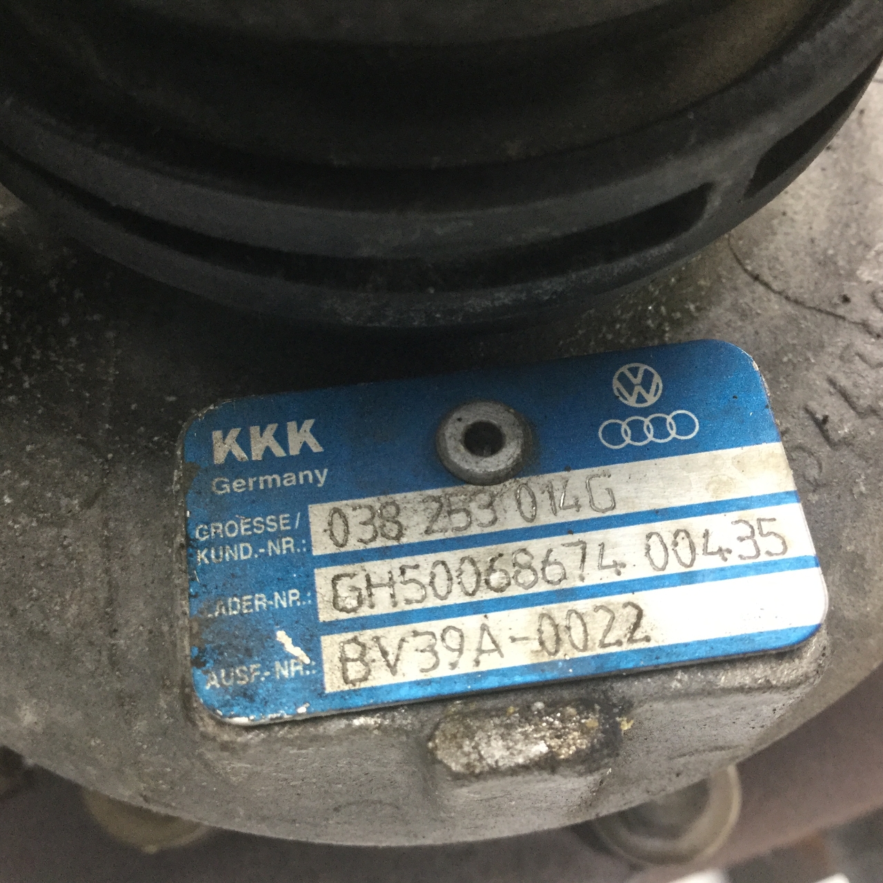 Turbo VW GOLF V (1K1) 1.9 TDI VW: 038253010P , 038253014G, 038253016R ...