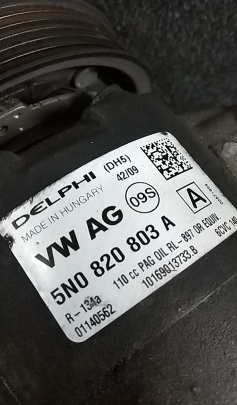 AC compressor VW GOLF VI (5K1) 1.6 TDI 5N0820803A | B-Parts