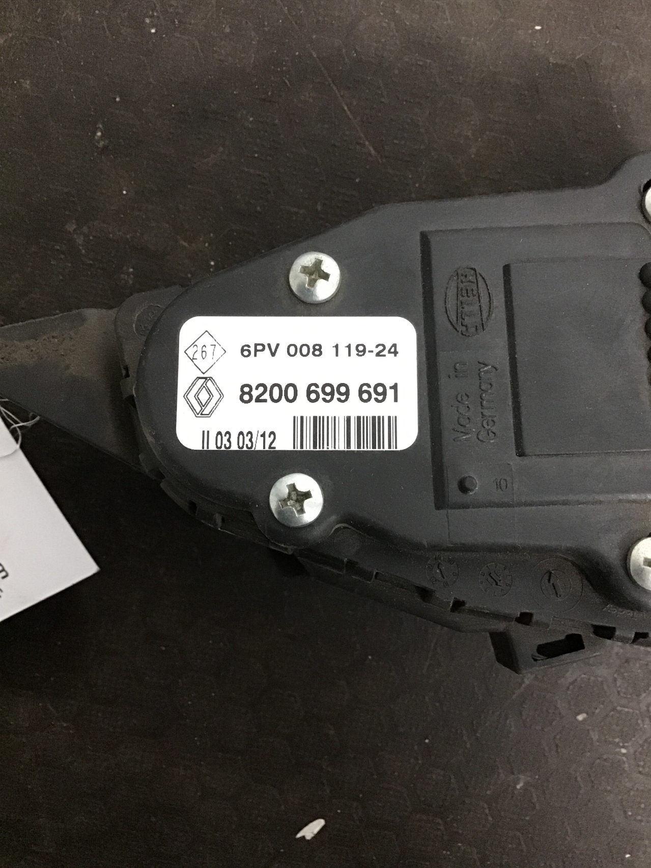 Pedal RENAULT CLIO II (BB_, CB_) 1.2 16V (BB05, BB0W, BB11, BB27, BB2T, BB2U, BB2V, CB05 ...