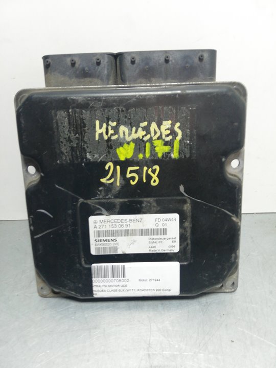 Engine control unit (ECU) MERCEDES-BENZ SLK (R171) 200 Kompressor (171. ...
