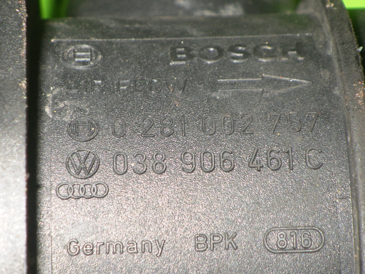 Mass air flow sensor VW GOLF IV Variant (1J5) 1.9 TDI VW: 038906461C ...