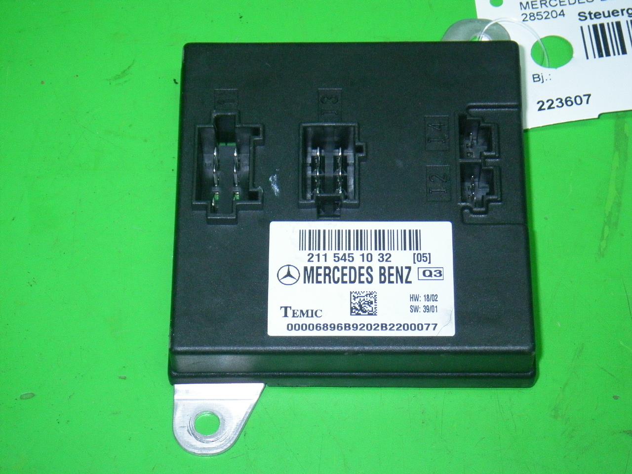 Control unit MERCEDES-BENZ E-CLASS (W211) E 240 (211.061) MERCEDES-BENZ ...