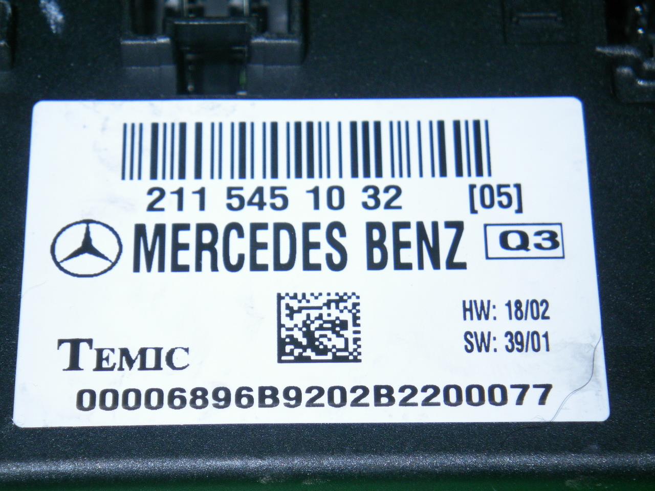 Control unit MERCEDES-BENZ E-CLASS (W211) E 240 (211.061) MERCEDES-BENZ ...