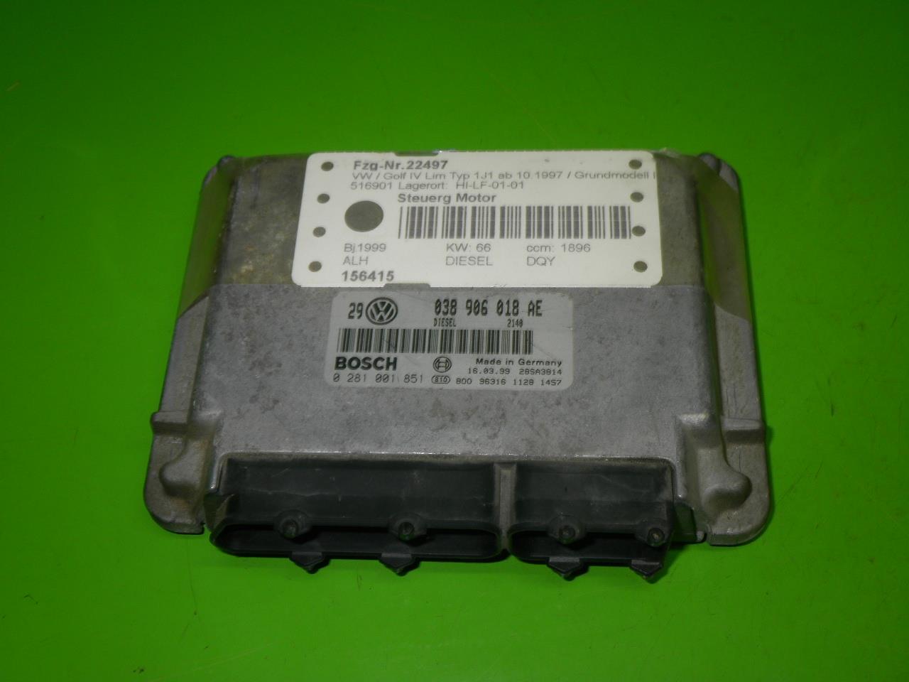 Control unit VW GOLF IV (1J1) 1.9 TDI 6347456 | B-Parts