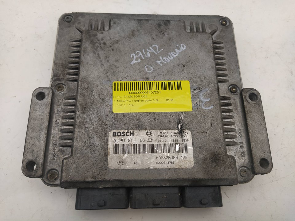 Engine control unit (ECU) OPEL MOVANO A Bus (X70) 2.2 DTI (JD) 10100883 ...
