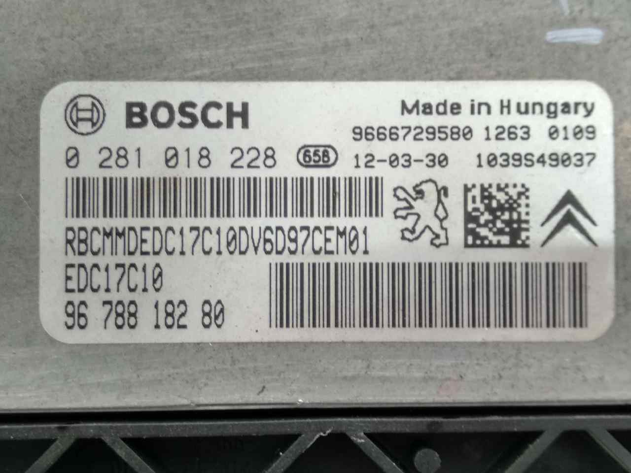 Engine control unit (ECU) CITROËN BERLINGO MULTISPACE (B9) 1.6 HDi 75 / BlueHDi 75 7786679 | B-Parts